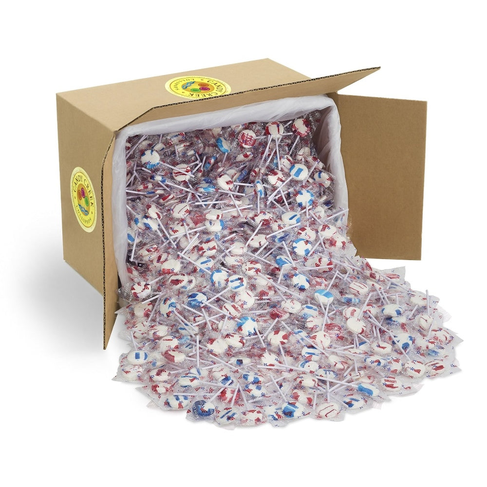 Patriotic Pops, Bulk 15 lb Carton of Lollipops – candycreek.com