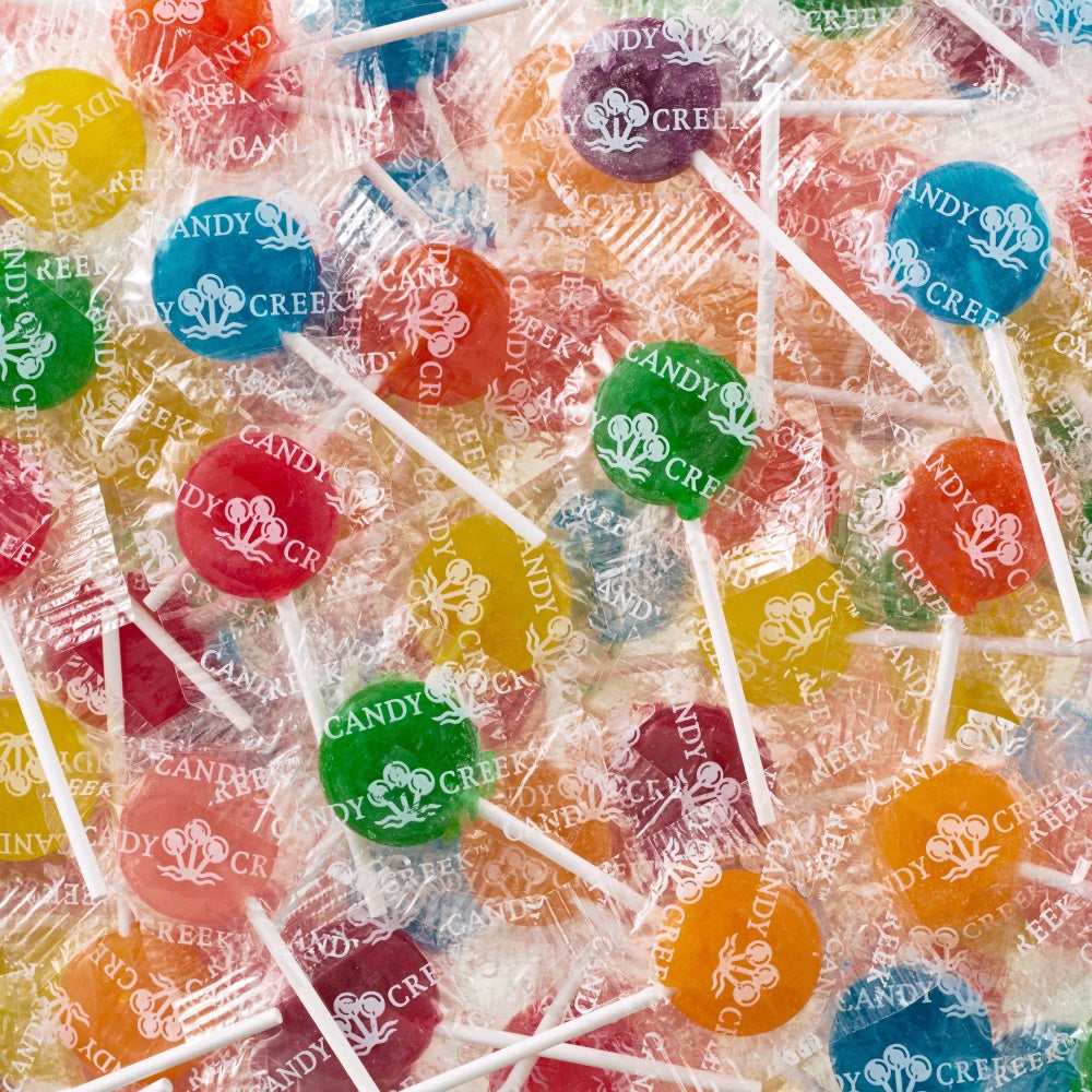 Fruit Lollipops, Bulk 15 lb. Carton, NO ROOTBEER – candycreek.com